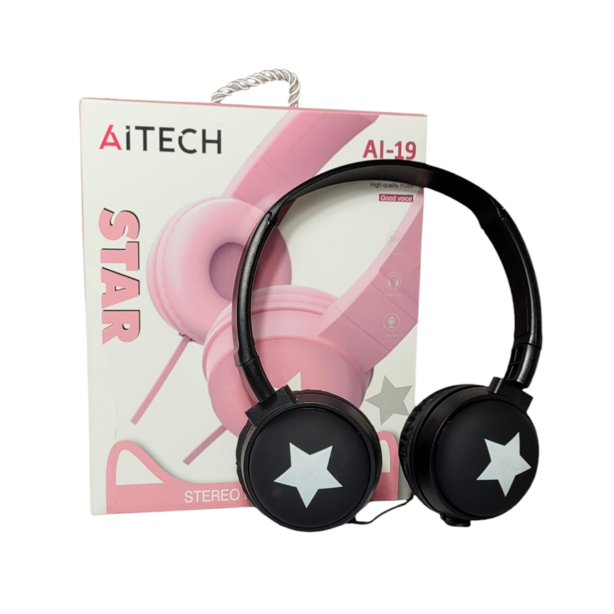 Auricular Aitech Star AI-19 Con Cable Y Micrófono Negro